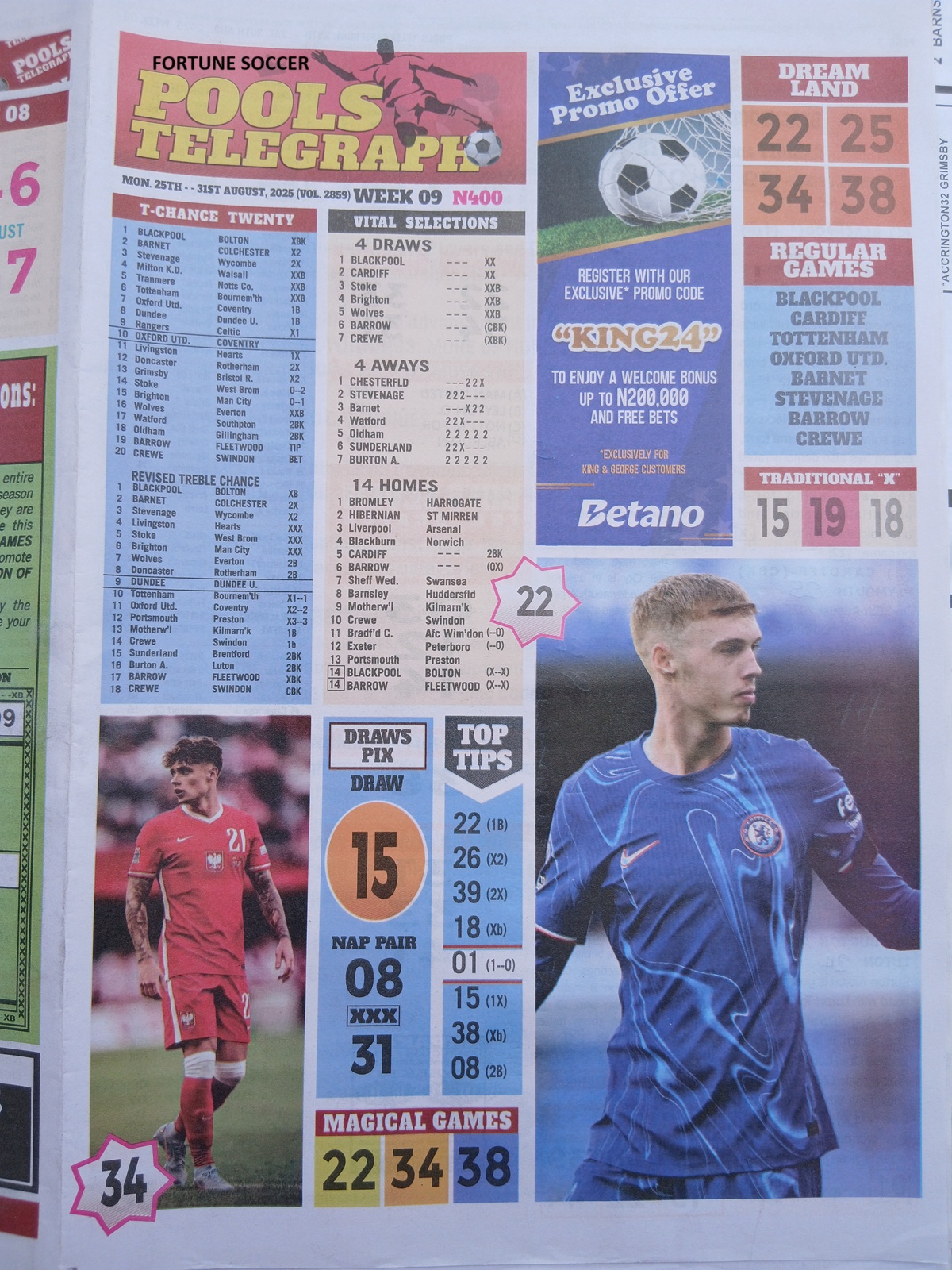 Week 9 Pool Late News Papers 2025: Bigwin Soccer, Pool Telegraph