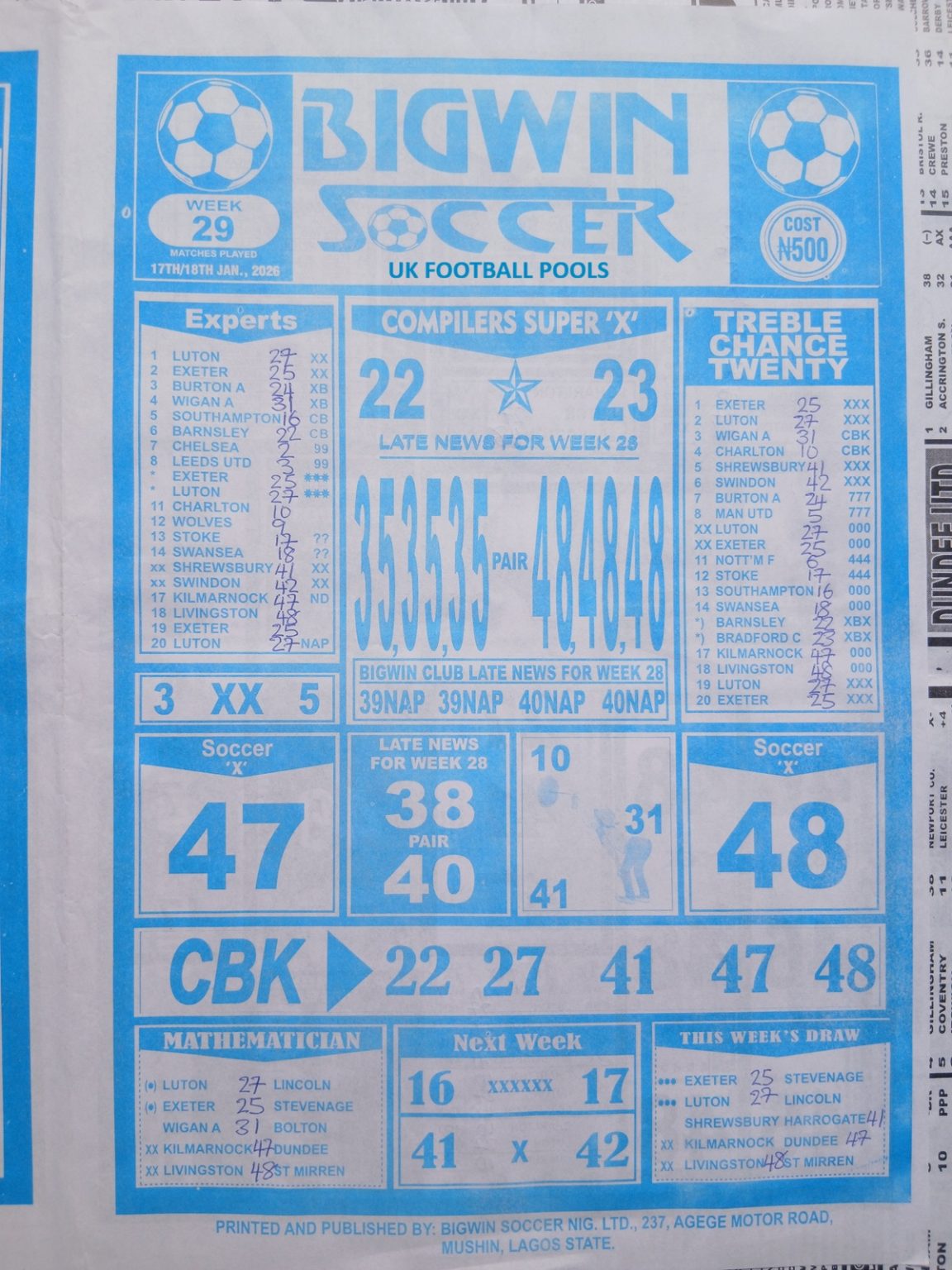 Week 29 Pools RSK Papers 2026: Soccer, Bob Morton, Capital Intl ...
