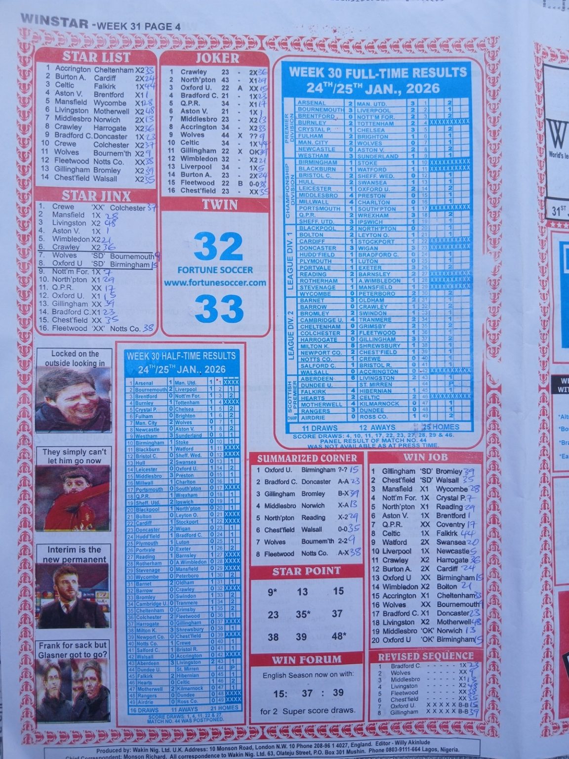 Week 31 Pools RSK Papers 2026: Soccer, Bob Morton, Capital Intl ...